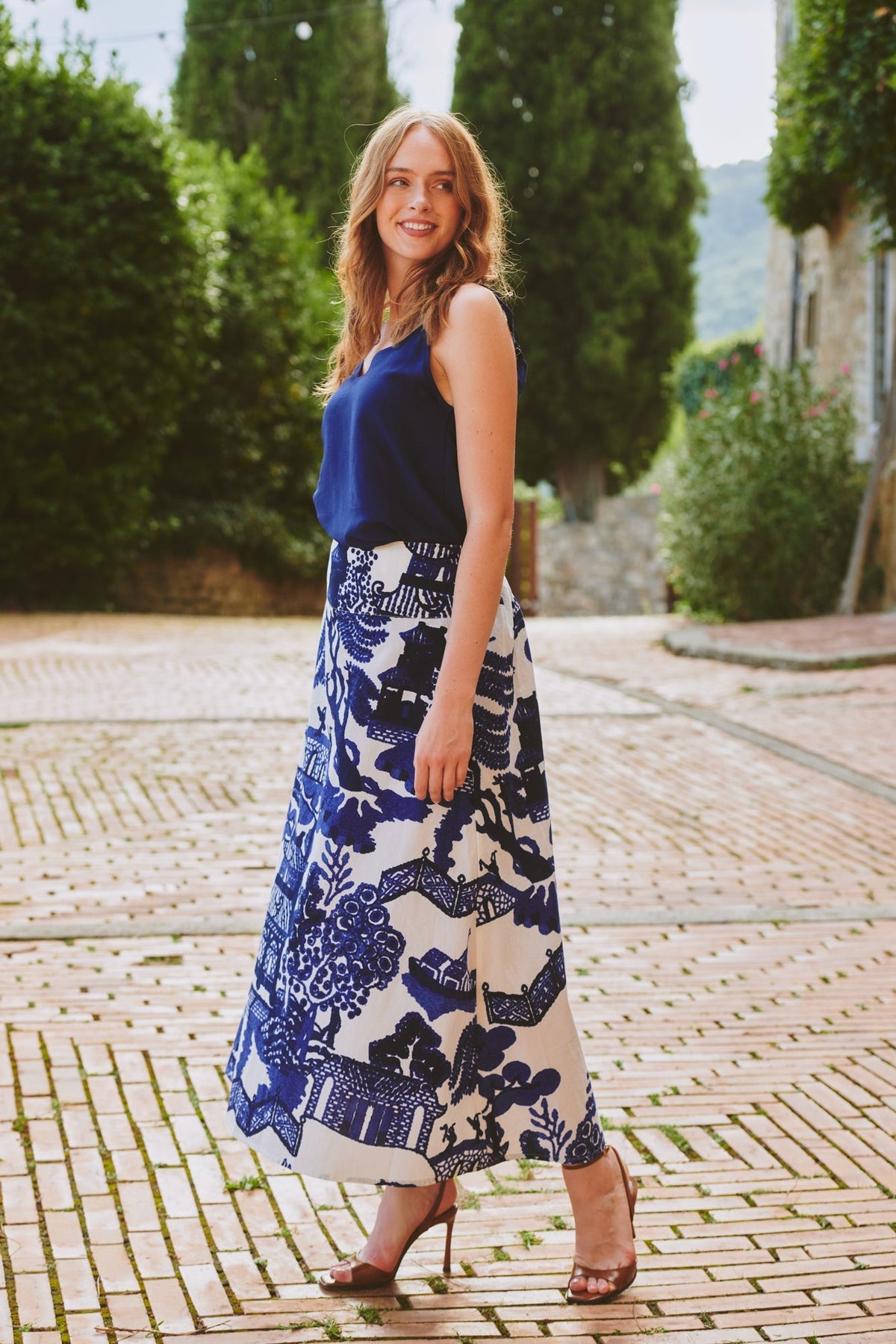 Giant Willow Blue A-line Maxi Skirt – One Hundred Stars USA