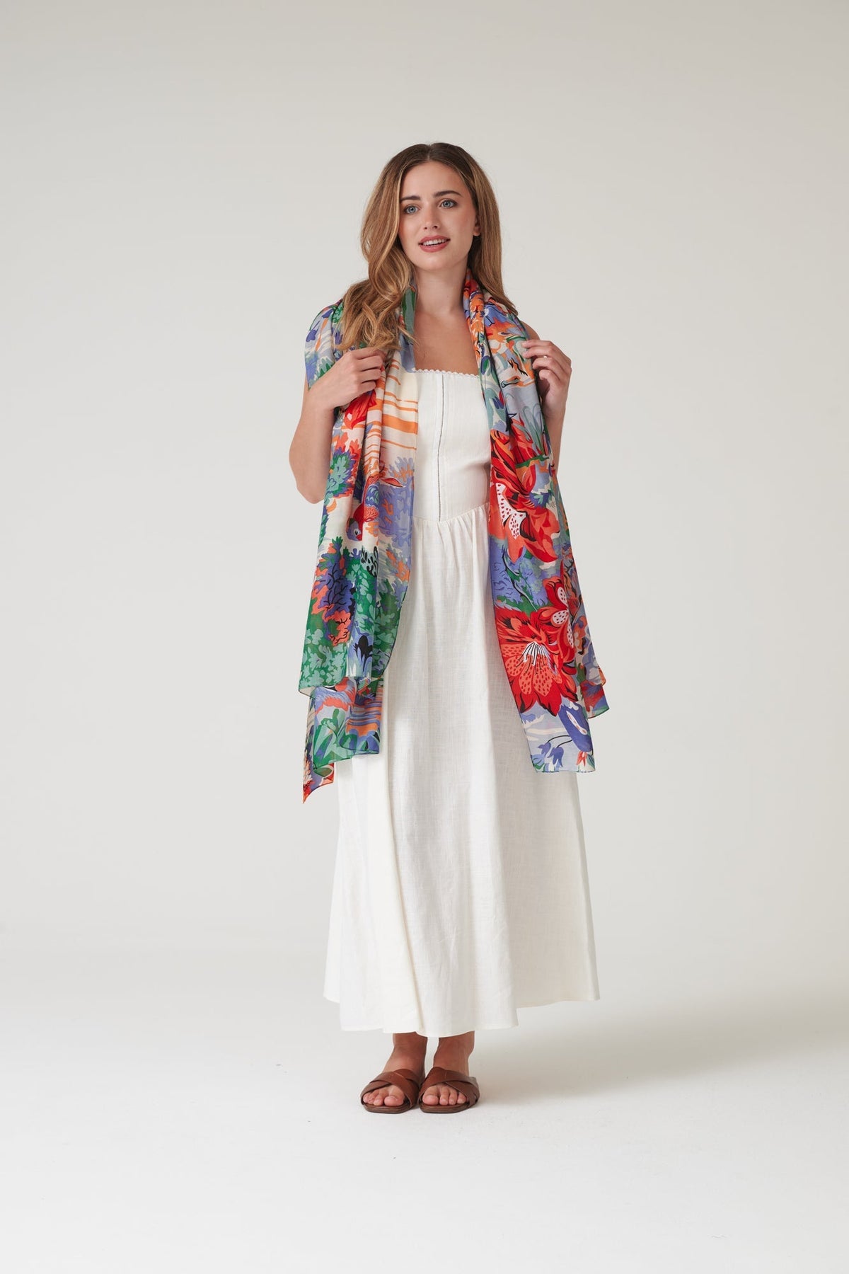 Tropicana Blue Scarf – One Hundred Stars USA