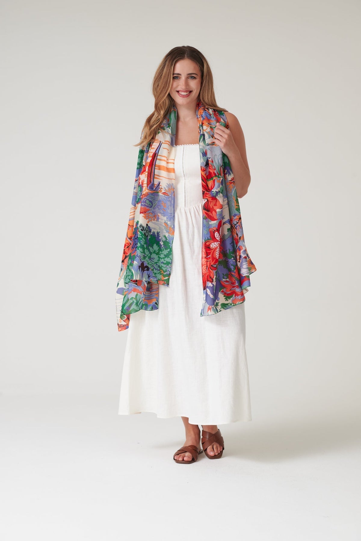 Tropicana Blue Scarf – One Hundred Stars USA